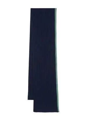 DELL'OGLIO Cashmere Ribbed Knit Scarf - Blue