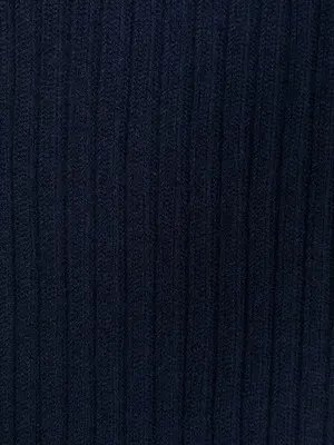 DELL'OGLIO Cashmere Ribbed Knit Scarf - Blue