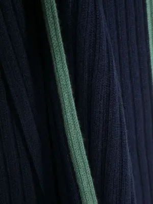 DELL'OGLIO Cashmere Ribbed Knit Scarf - Blue