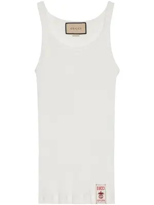 Gucci Logo-patch Ribbed Cotton Tank Top