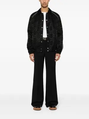 Gucci Wool Wide-leg Trousers - Black