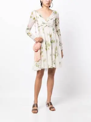 Giambattista Valli Gathered Floral-print Silk Dress