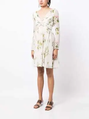 Giambattista Valli Gathered Floral-print Silk Dress