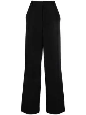 Balmain Mid-rise Wide-leg Trousers - Black