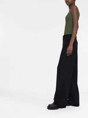 Balmain Mid-rise Wide-leg Trousers - Black