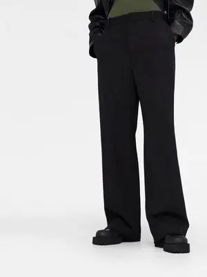 Balmain Mid-rise Wide-leg Trousers - Black