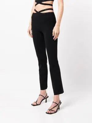 Alexander Wang Criss-cross Logo-trim Leggings