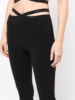 Alexander Wang Criss-cross Logo-trim Leggings