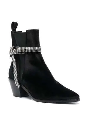 Zadig&Voltaire Crystal-embellished Velvet Boots