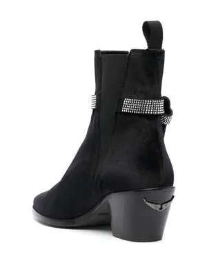Zadig&Voltaire Crystal-embellished Velvet Boots