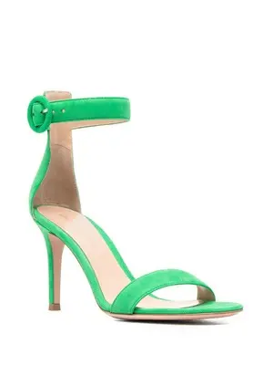 GIANVITO ROSSI Portofino 85mm Suede Sandals - Green