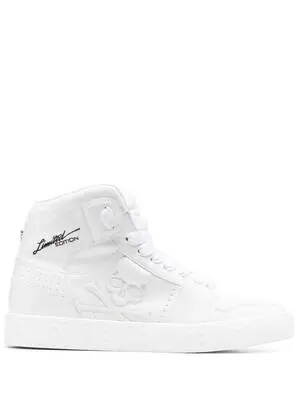 Philipp Plein Super Street Skull Bones Hi-top Sneakers - White
