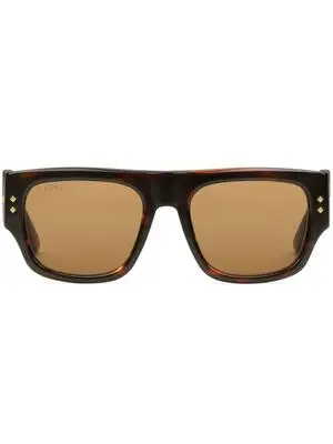 Gucci Rectangle-Frame Sunglasses Brown