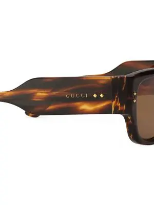 Gucci Rectangle-frame Sunglasses - Brown