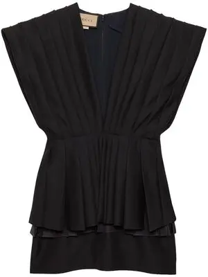 Gucci Pleated Wool Mini Dress