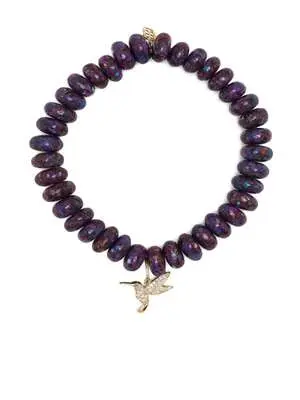 SYDNEY EVAN 14kt Yellow Gold Mohave Beaded Bracelet - Purple