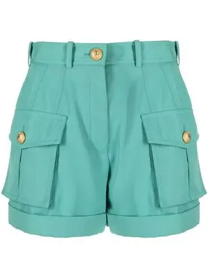 Balmain High-waisted Flap-pocket Shorts