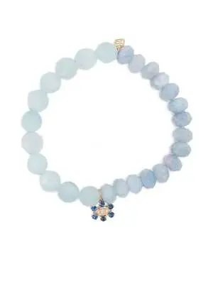 SYDNEY EVAN 14kt Yellow Gold Aquamarine Beaded Bracelet - Blue