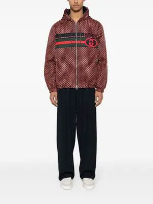 Gucci Interlocking Gg Hooded Jacket - Red