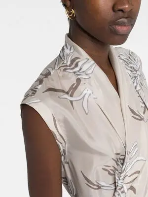 Brunello Cucinelli Abstract-print Silk Blouse