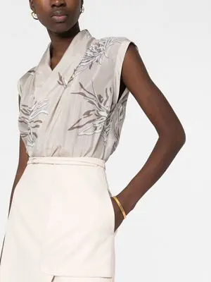 Brunello Cucinelli Abstract-print Silk Blouse