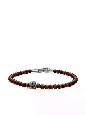 David Yurman Sterling Tiger Eye Skull Bracelet