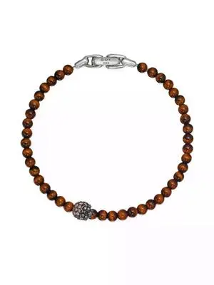 David Yurman Sterling Tiger Eye Skull Bracelet