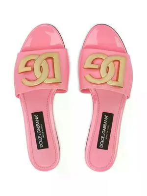 Dolce & Gabbana Dg Logo Patent Leather Sandals