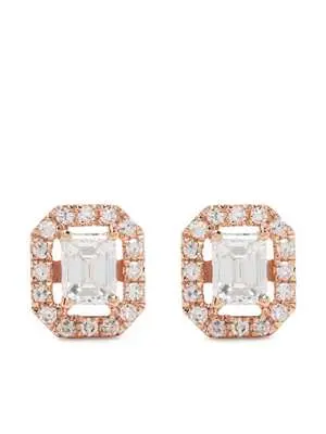 Shay 18k Rose Mini Me Diamond Halo Earrings - Gold