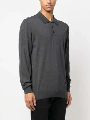 GOLDEN GOOSE Logo-patch Wool Polo Shirt