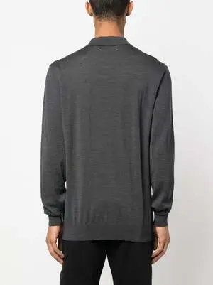 GOLDEN GOOSE Logo-patch Wool Polo Shirt