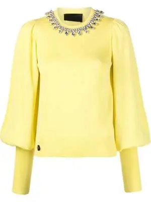 Philipp Plein Rhinestone-embellished Jumper - Yellow