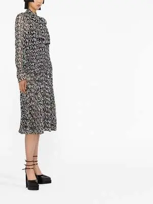 Versace Logo-print Silk Shirt Dress