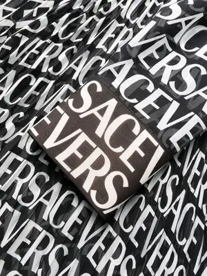 Versace Logo-print Silk Shirt Dress