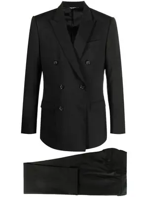 Dolce & Gabbana Martini-fit Double-breasted Suit - Black