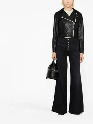 SHOREDITCH SKI CLUB Vyner Cropped Biker Jacket