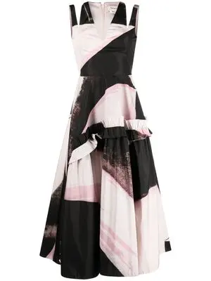 Alexander McQueen Ruched-detail V-neck Dress