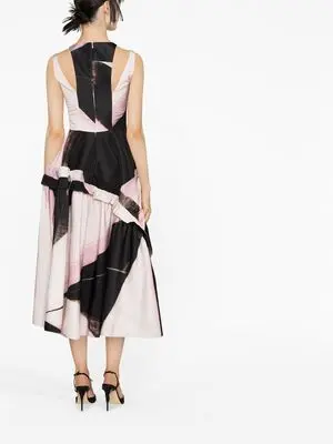Alexander McQueen Ruched-detail V-neck Dress