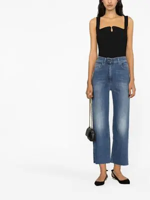 Elisabetta Franchi Cropped High-waisted Jeans