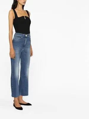 Elisabetta Franchi Cropped High-waisted Jeans
