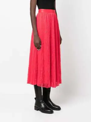 TWINSET Lace-trim Pleated Skirt