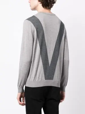 PORTS V Intarsia-knit Logo Crew-neck Jumper