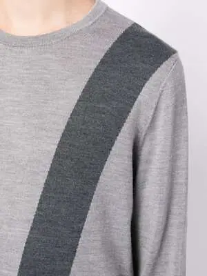 PORTS V Intarsia-knit Logo Crew-neck Jumper