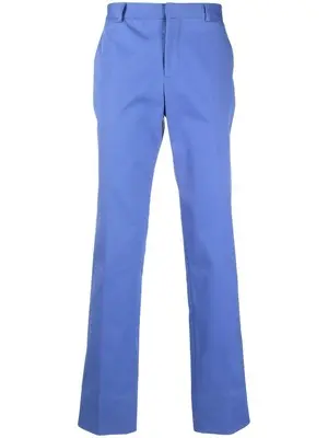 Moschino Logo-embroidered Tailored Trousers - Blue