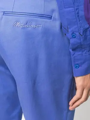 Moschino Tailored Trousers With Embroidered Logo