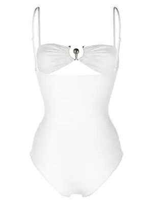 Christopher Esber Square Neck Cut-out One-piece Swimsuit - White