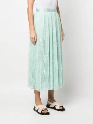 TWINSET Pleated High-waisted Midi Skirt