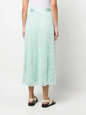 TWINSET Pleated High-waisted Midi Skirt