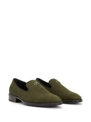 GIUSEPPE ZANOTTI Imrham Logo-plaque Loafers - Green