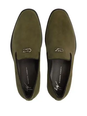 GIUSEPPE ZANOTTI Imrham Logo-plaque Loafers - Green